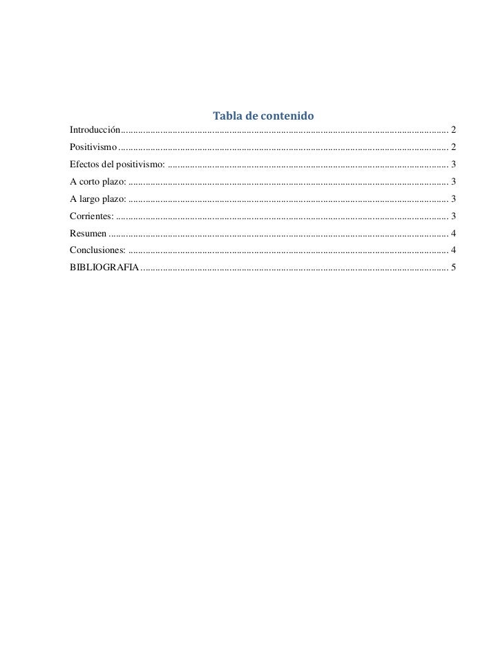 Indice ensayo sobre positivismo 2