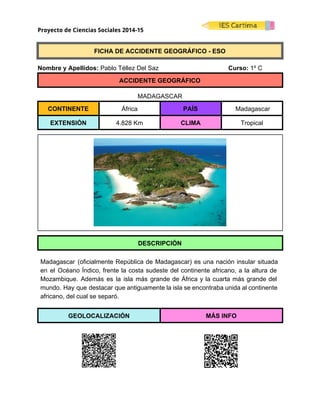 Hoja De Trabajo De Actividades Sobre Accidentes Geográficos