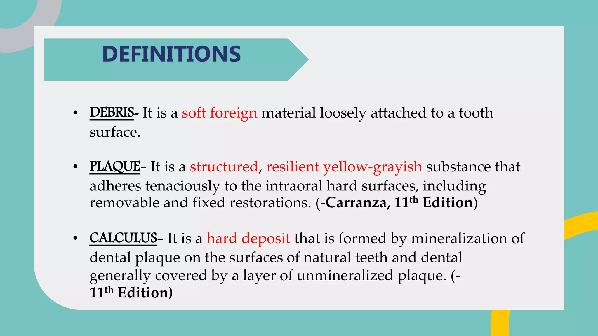 Oral Hygiene Index (OHI) and Oral Hygiene Index-Simplified (OHI-S) | PPTX