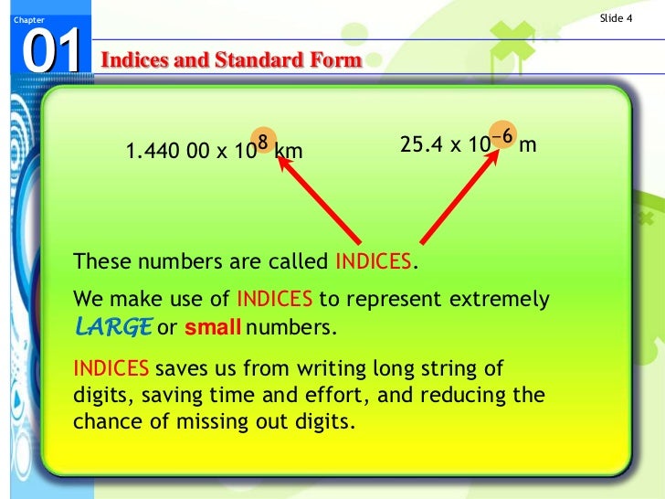 Indices and standard form