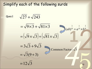 Indices and surds | PPT