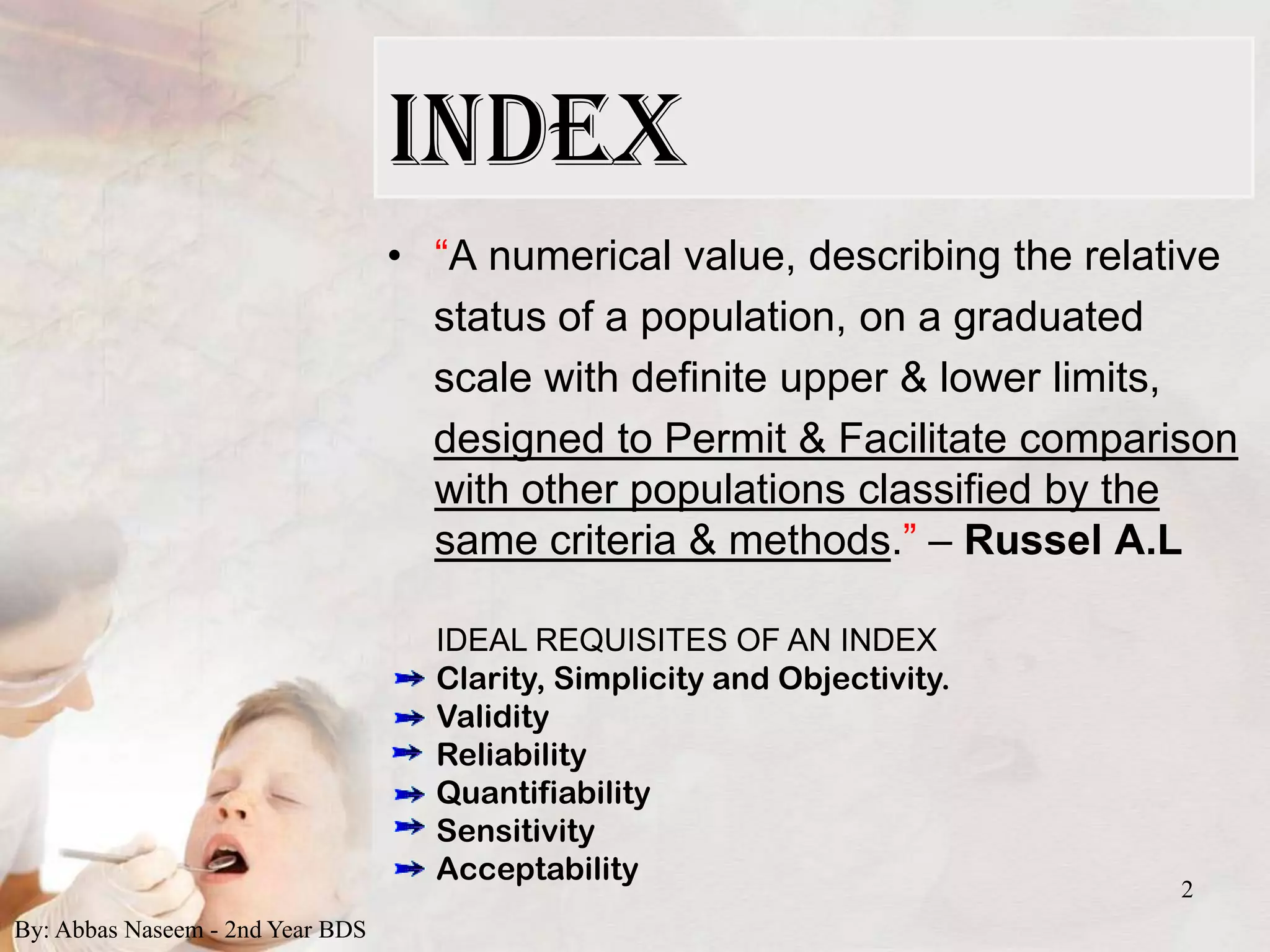 Indices for dental caries | PPTX