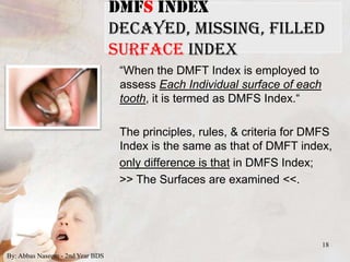 Indices for dental caries | PPTX