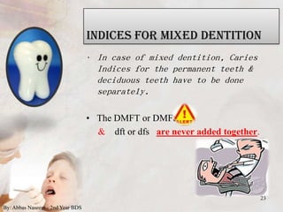 Indices for dental caries | PPTX