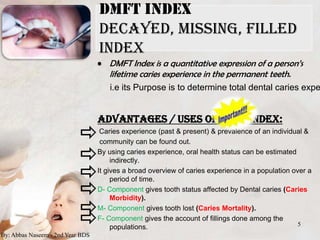 Indices for dental caries | PPTX