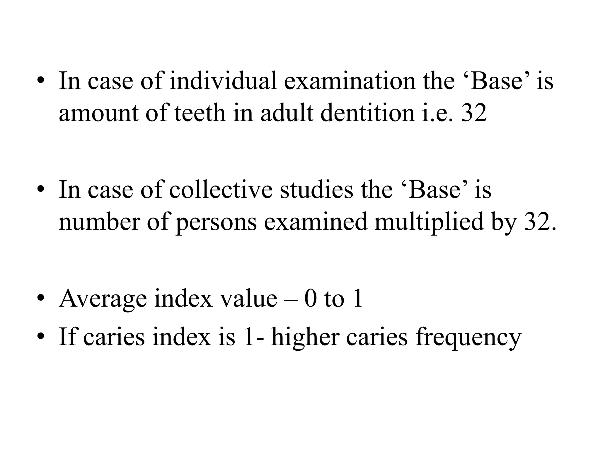 Indices for dental caries | PPTX | Dental Health | Diseases and Conditions