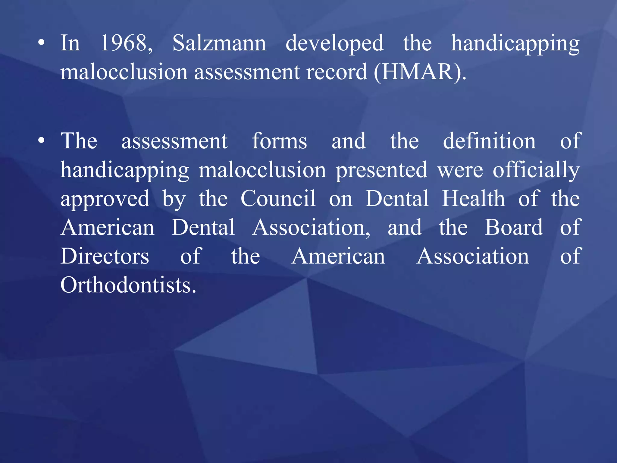 Indices in orthodontics | PPTX