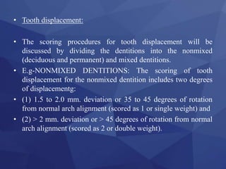 Indices in orthodontics | PPTX