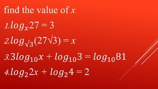 Indices and logarithm | PPTX