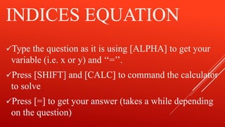 Indices and logarithm | PPTX