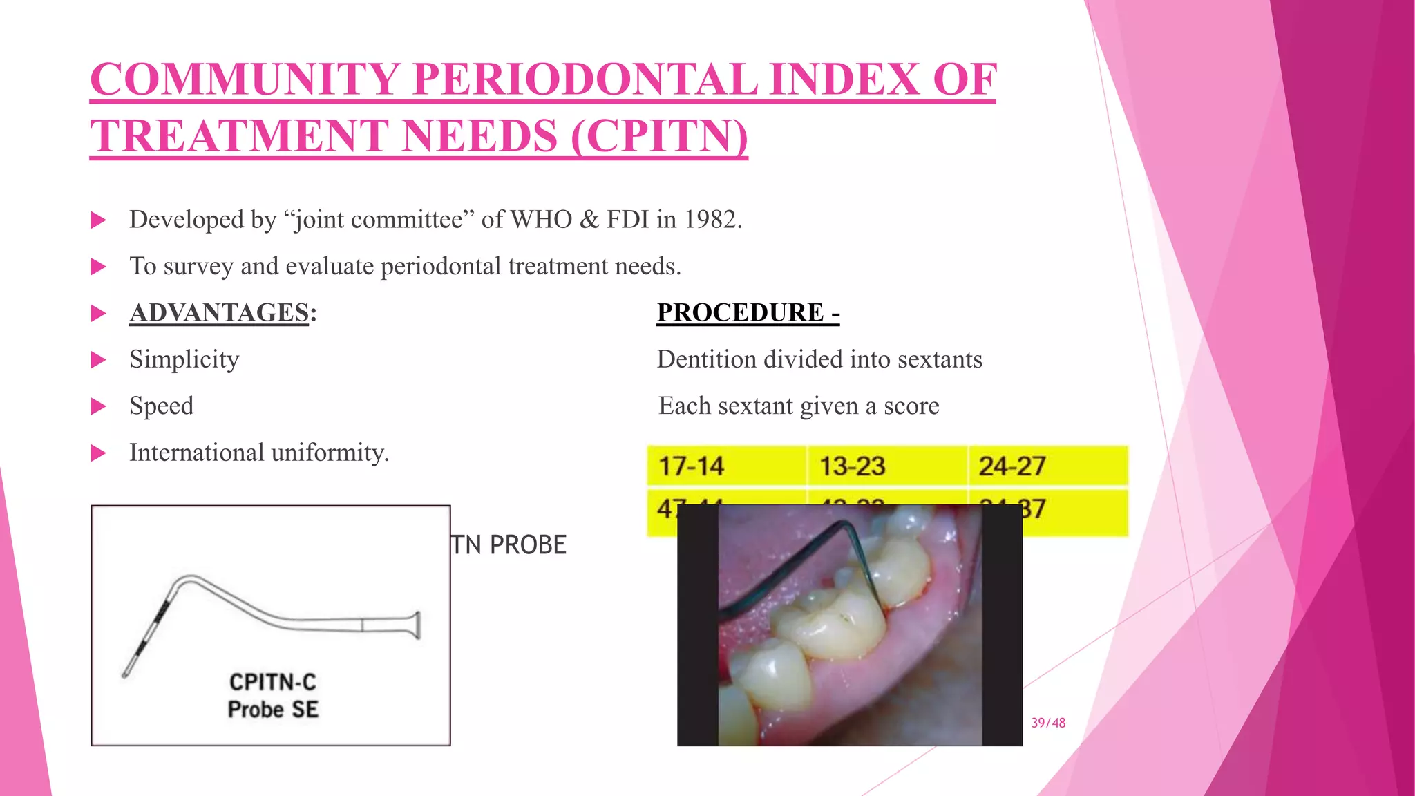 INDICES IN PERIODONTOLOGY | PPTX