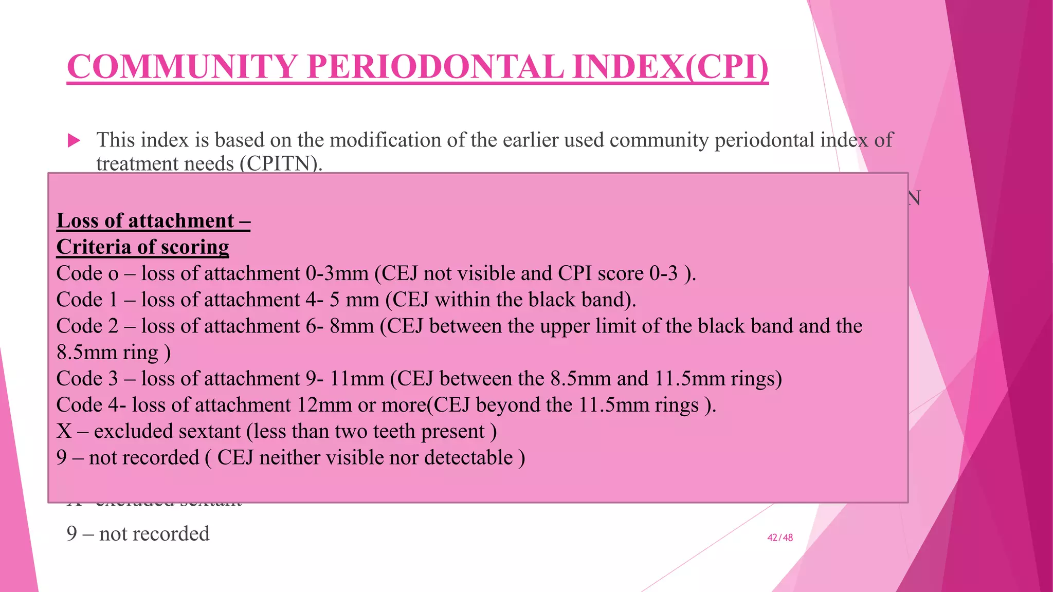 INDICES IN PERIODONTOLOGY | PPTX