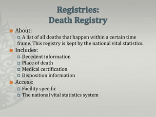 Indices, Registries, And Databases | PPTX