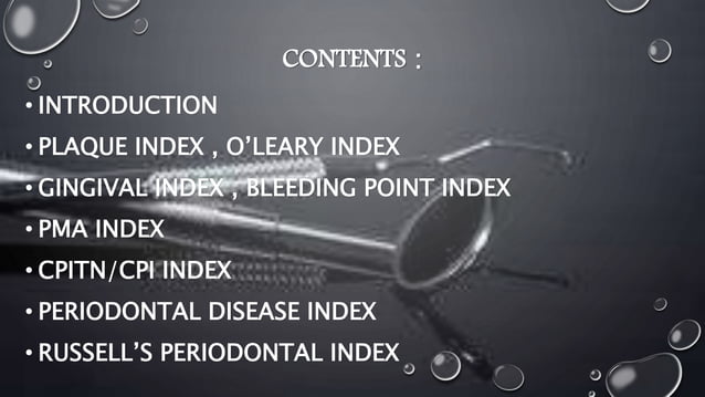Indices used in periodontal destruction | PPT