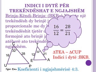 Indicet e ngjajshmërisë të trekëndëshave | PPT