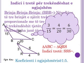Indicet e ngjajshmërisë të trekëndëshave | PPT