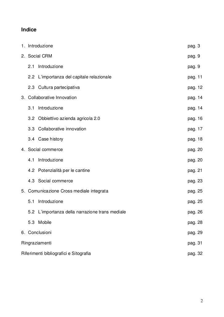 Indice tesi triennale