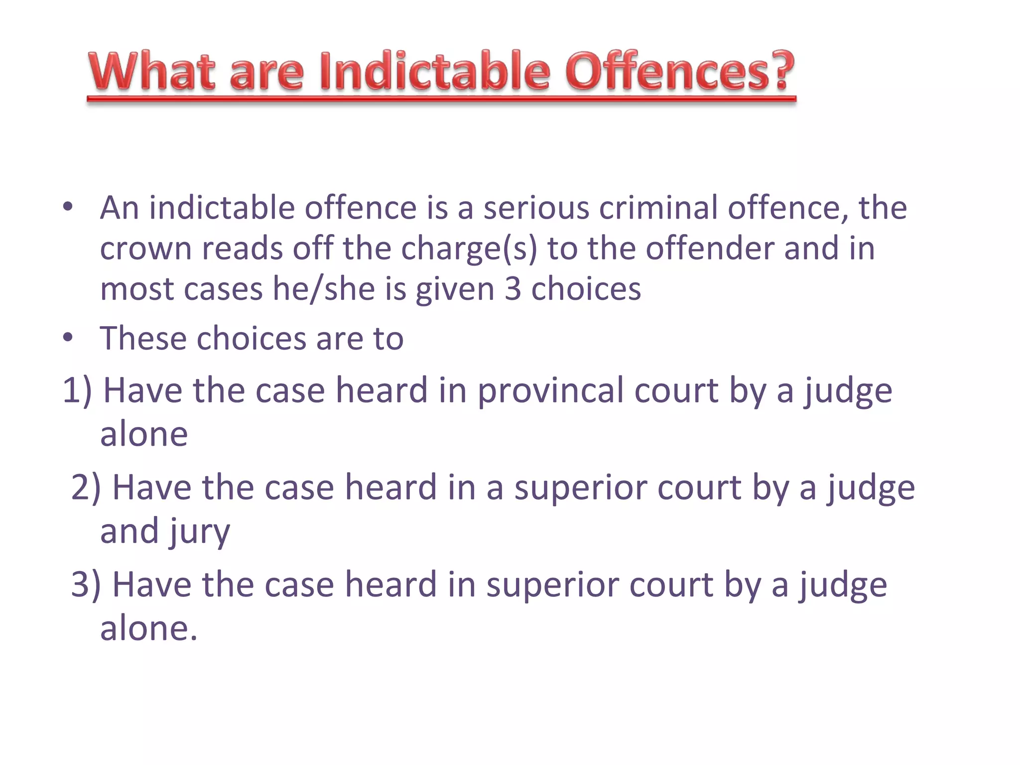 Indictable offences | PPT