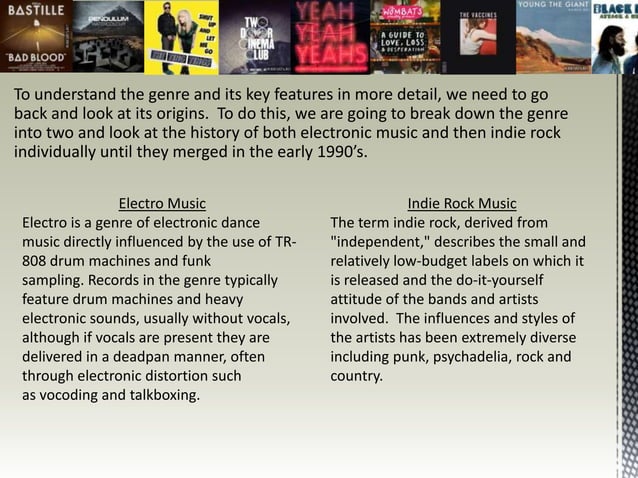 Indie electronic rock (indietronica) | PPT