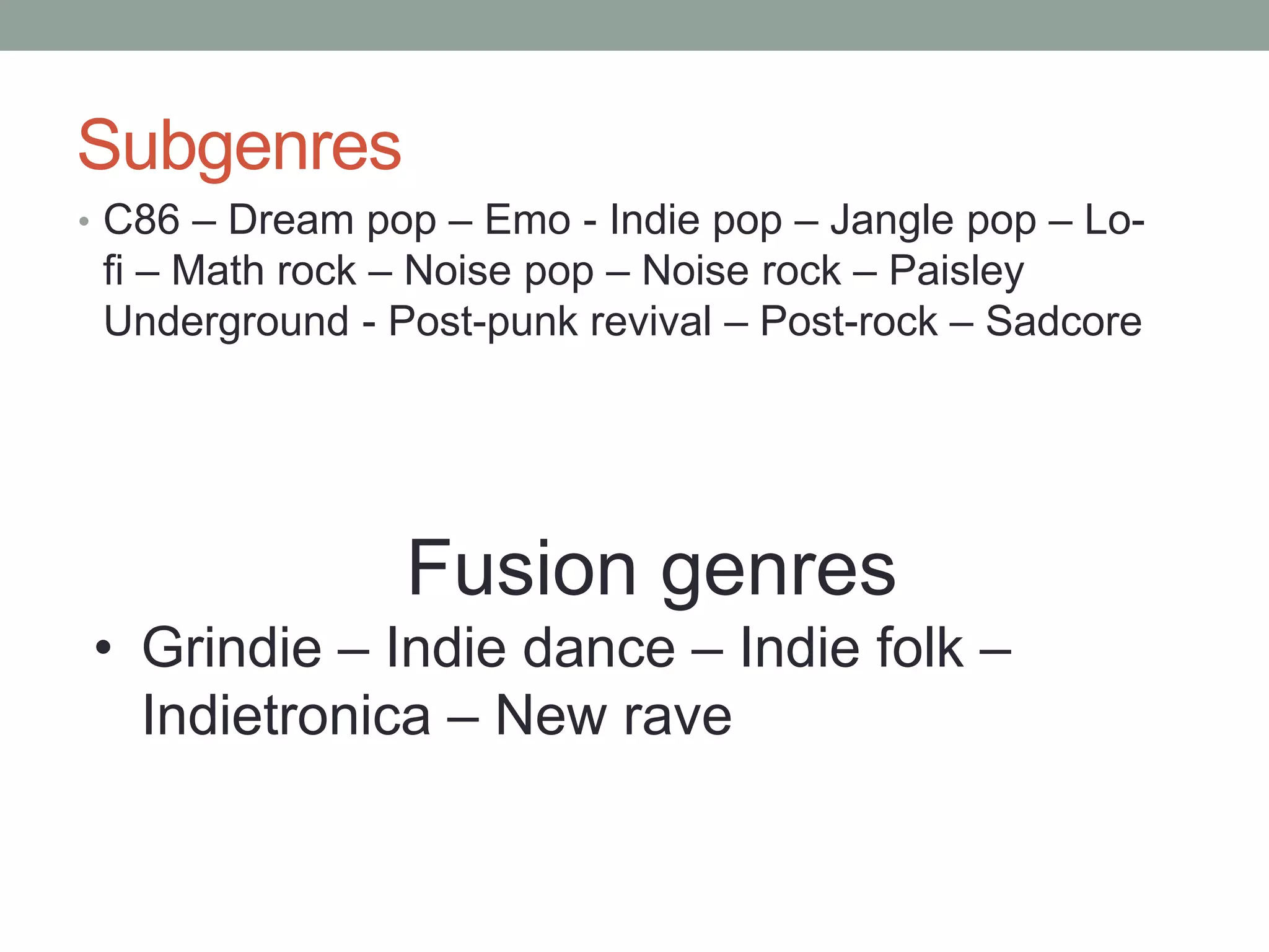 Indie music | PPTX