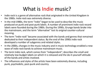 Indie music analysis | PPTX