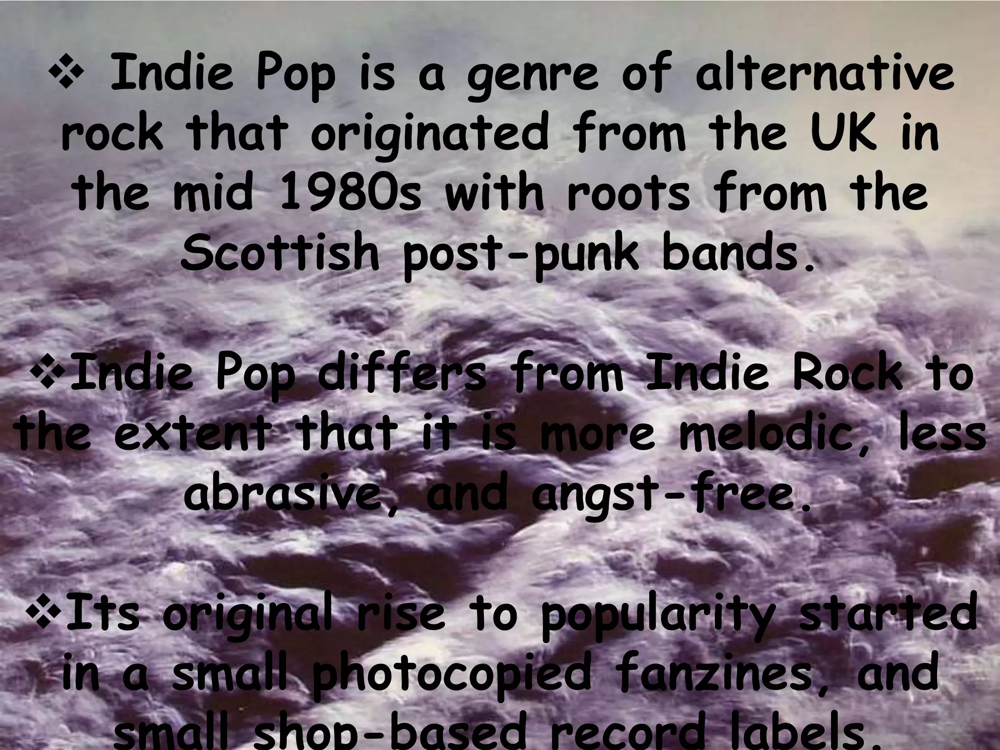Indie Pop Genre and its Codes and Conventions | PPTX