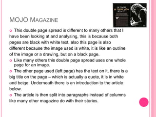 Indie rock magazine analysis double page spreads | PPT