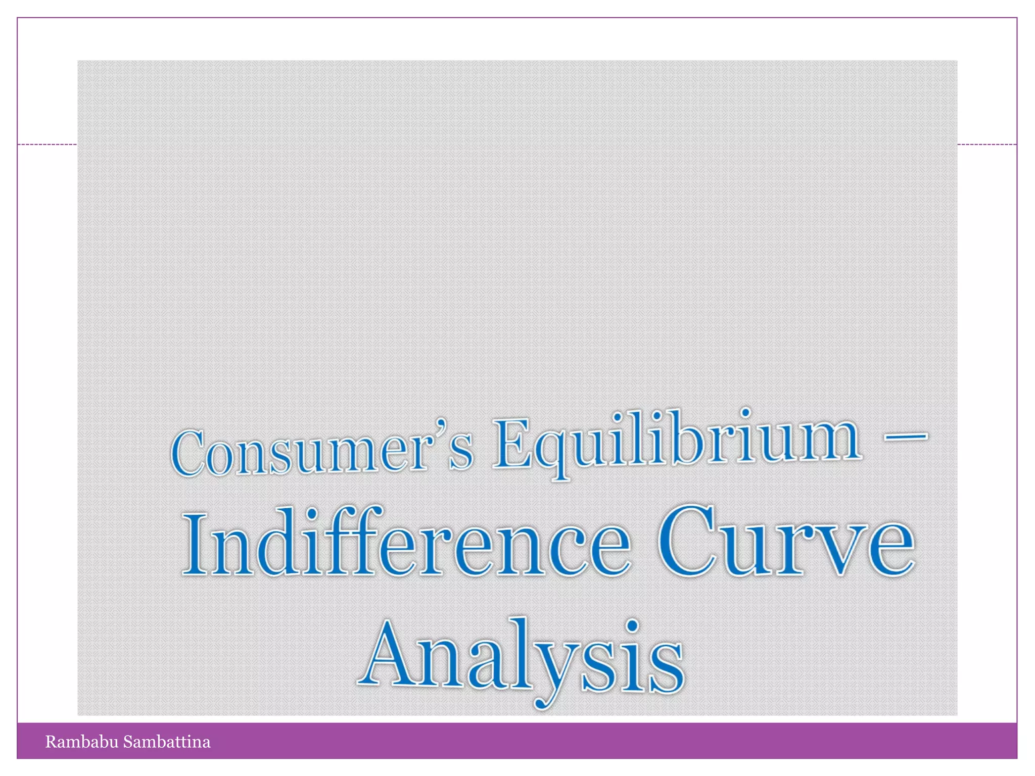 Indifference curve analysis | PDF