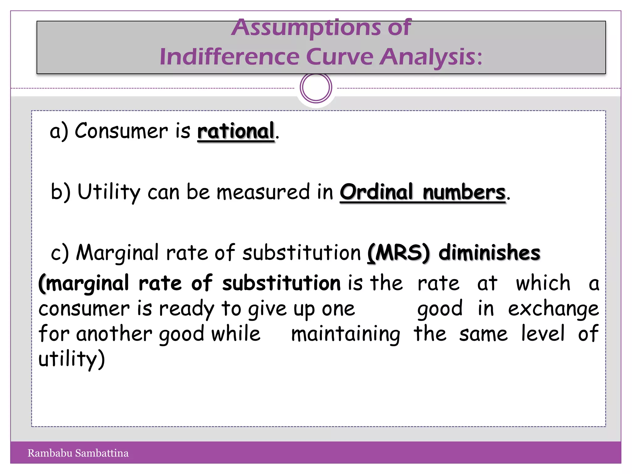 Indifference curve analysis | PDF