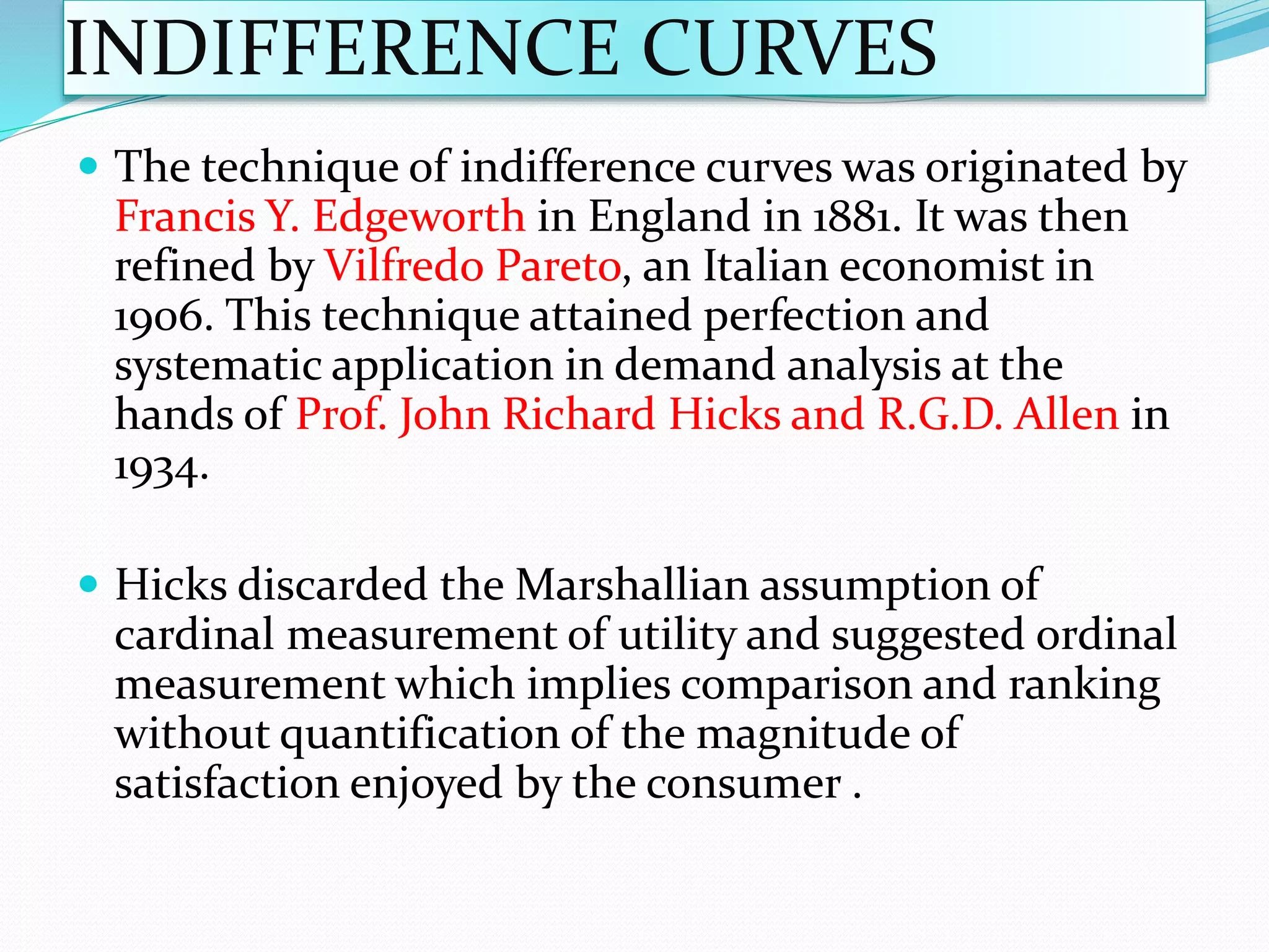 Indifference curve analysis | PPTX | Business and Finance