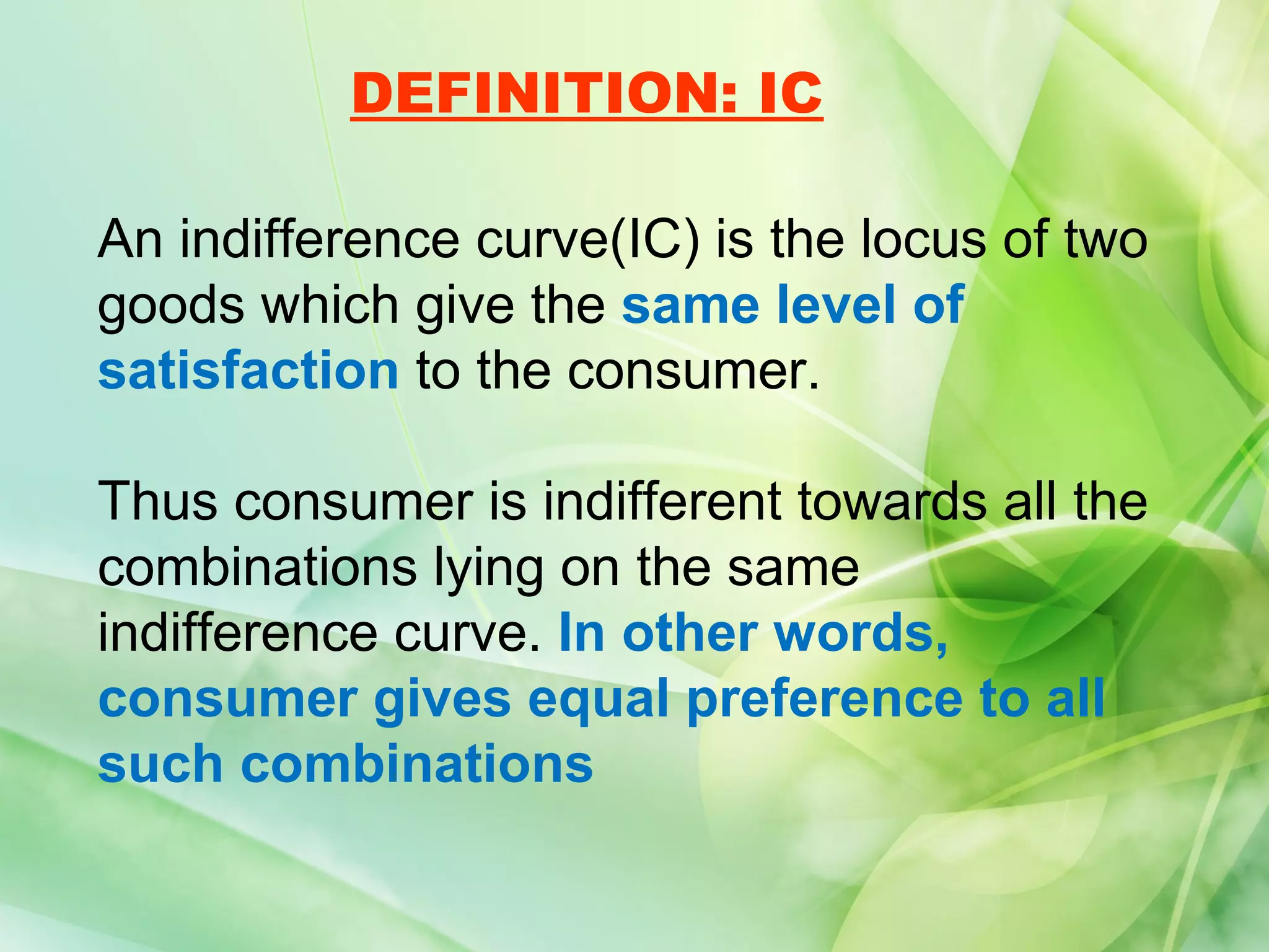 Indifference curve analysis ordinal utility approach | PPT