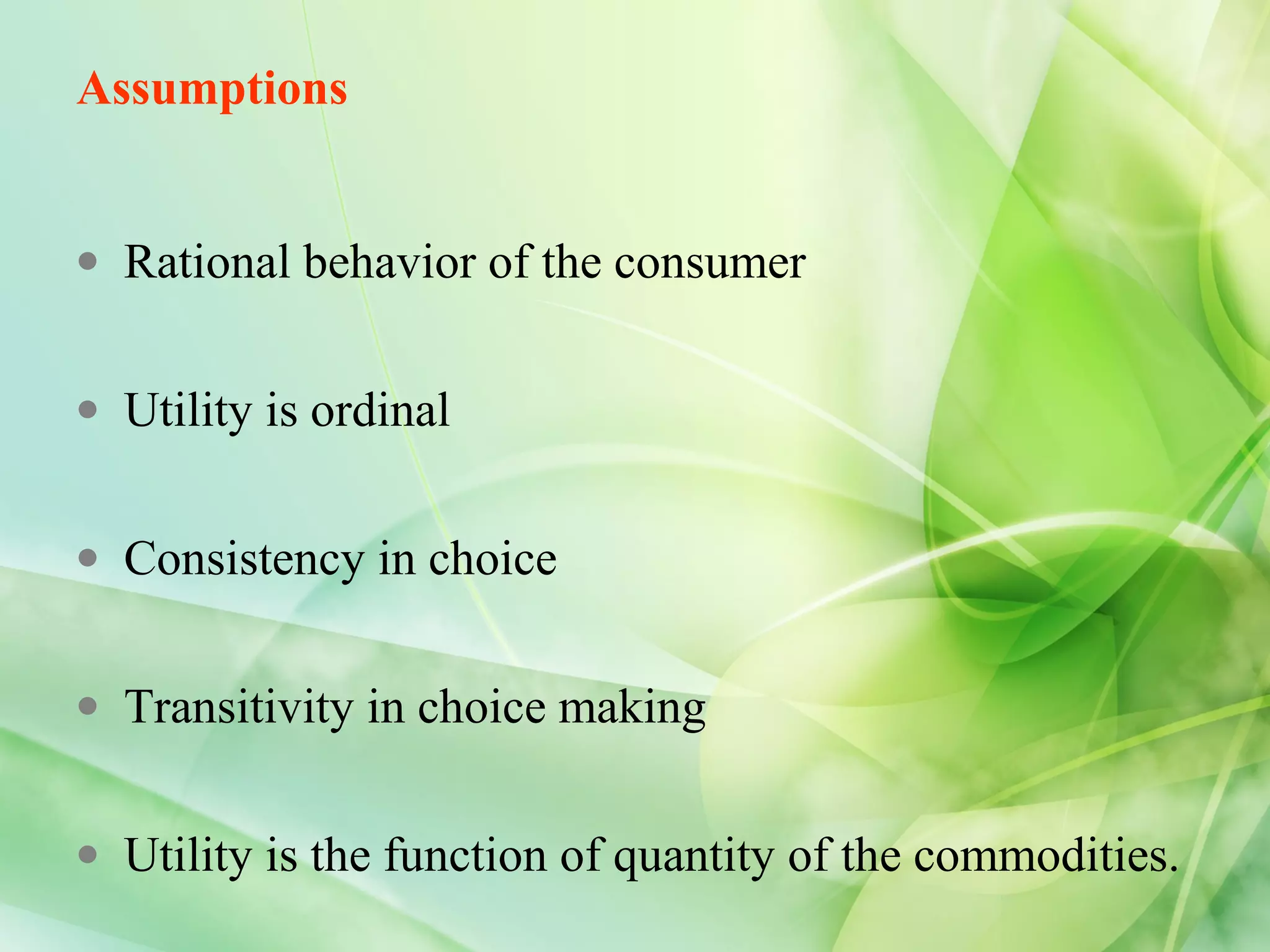 Indifference curve analysis ordinal utility approach | PPT