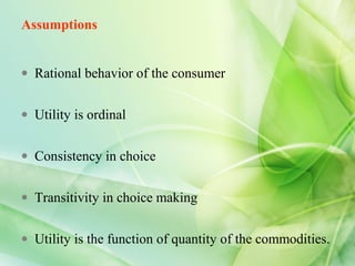 Indifference curve analysis ordinal utility approach | PPT