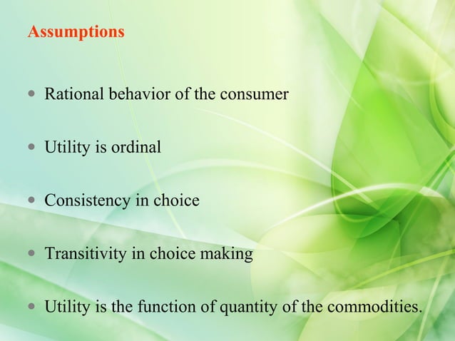 Indifference curve analysis ordinal utility approach | PPT