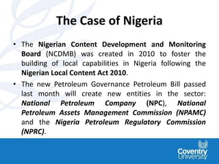 Training the Local Workforce: Indigenisation Policies in the Oil and ...