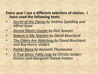 Indigenous Education Through Stories by Christine Sherk | PPTX | Education