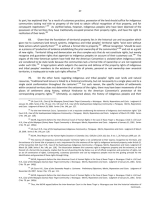 Indigenous and tribal peoples rights over their ancestral lands and ...