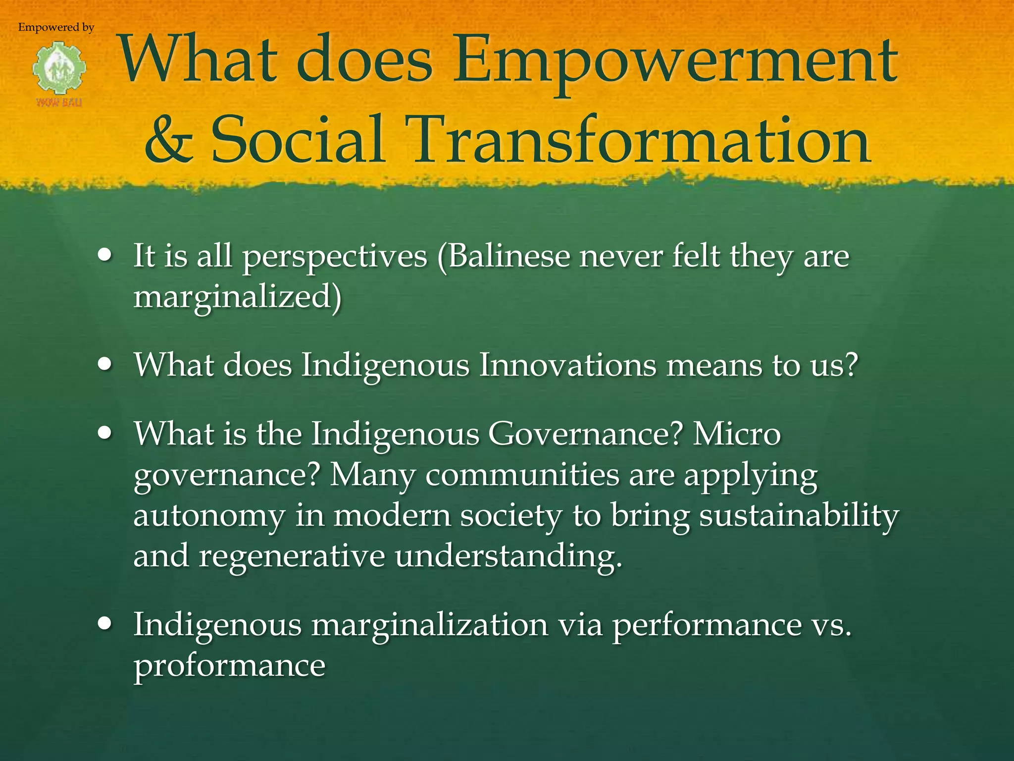 Indigenous Consciousness | PPTX