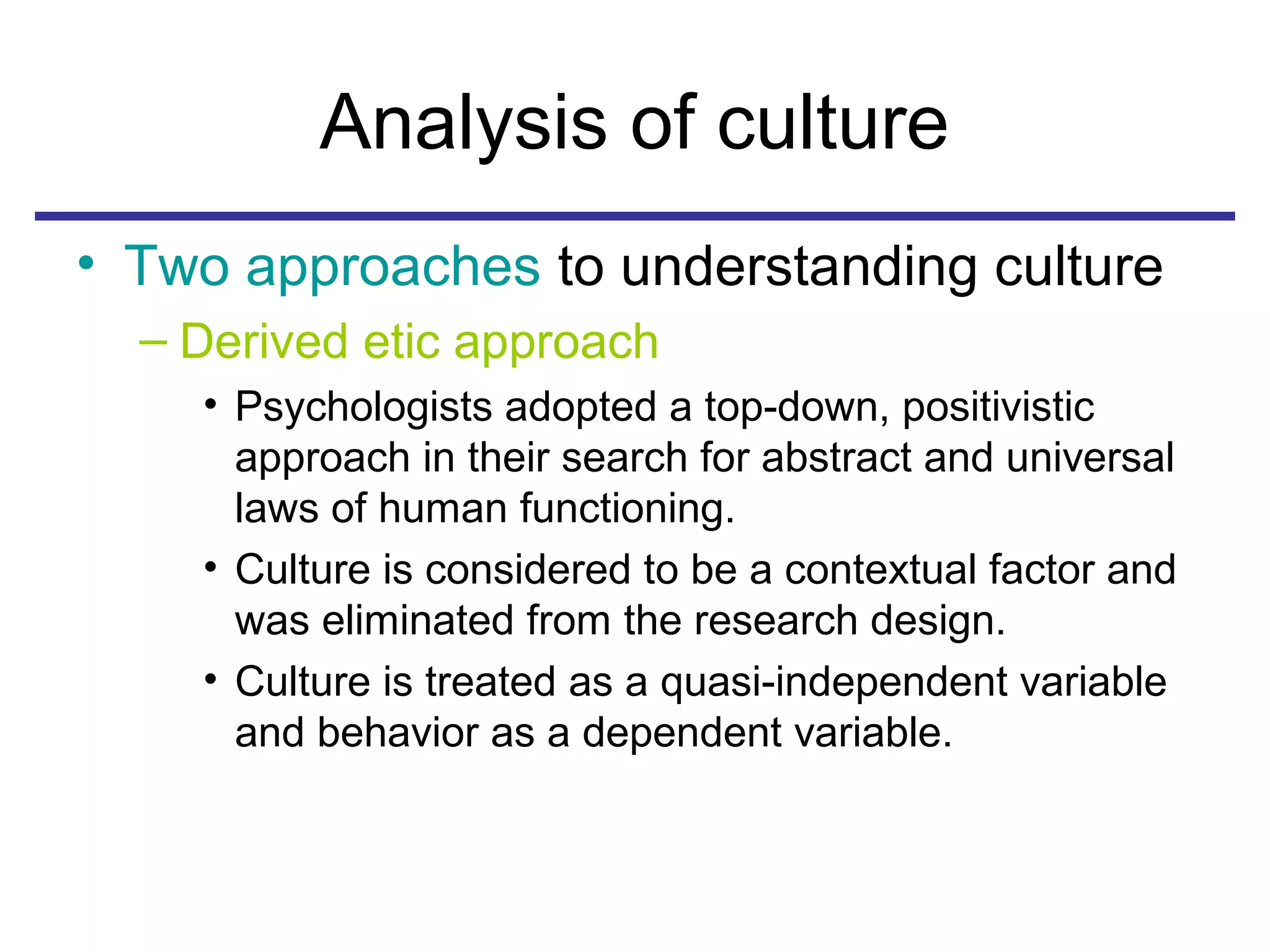 Indigenous,cultural,and cross cultural psychology | PPT