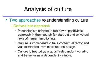 Indigenous,cultural,and cross cultural psychology | PPT