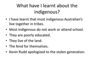 Indigenous Education Task 1 | PPT