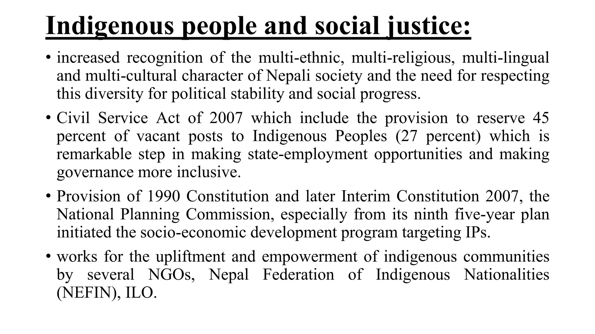 Indigenous group of people and social justice | PPTX | Politics