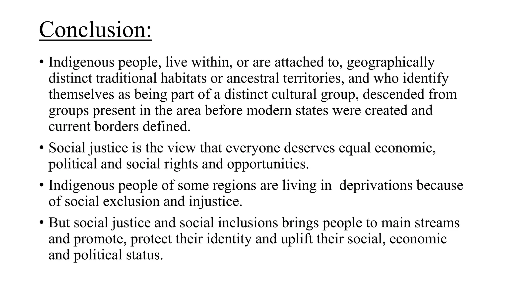 Indigenous group of people and social justice | PPTX