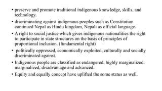 Indigenous group of people and social justice | PPTX | Politics