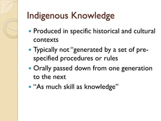 Indigenous knowledge systems, sustainability, and education 2 | PPTX