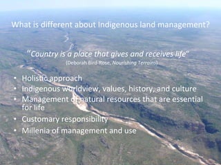 Indigenous Land Management - Emilie-Jane Ens & Gill Towler | PPT