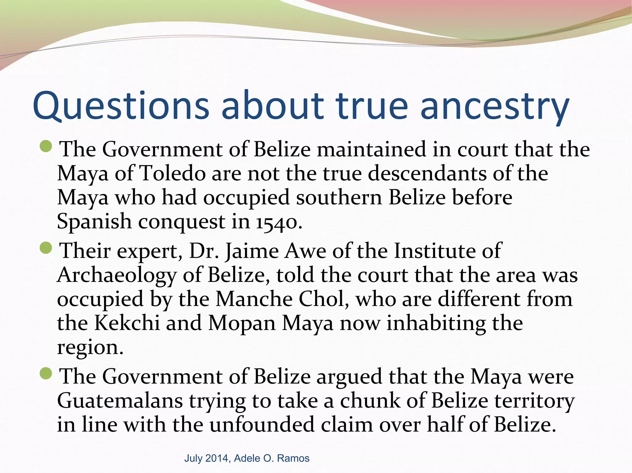 Indigenous Land Rights: Toledo Maya | PPT