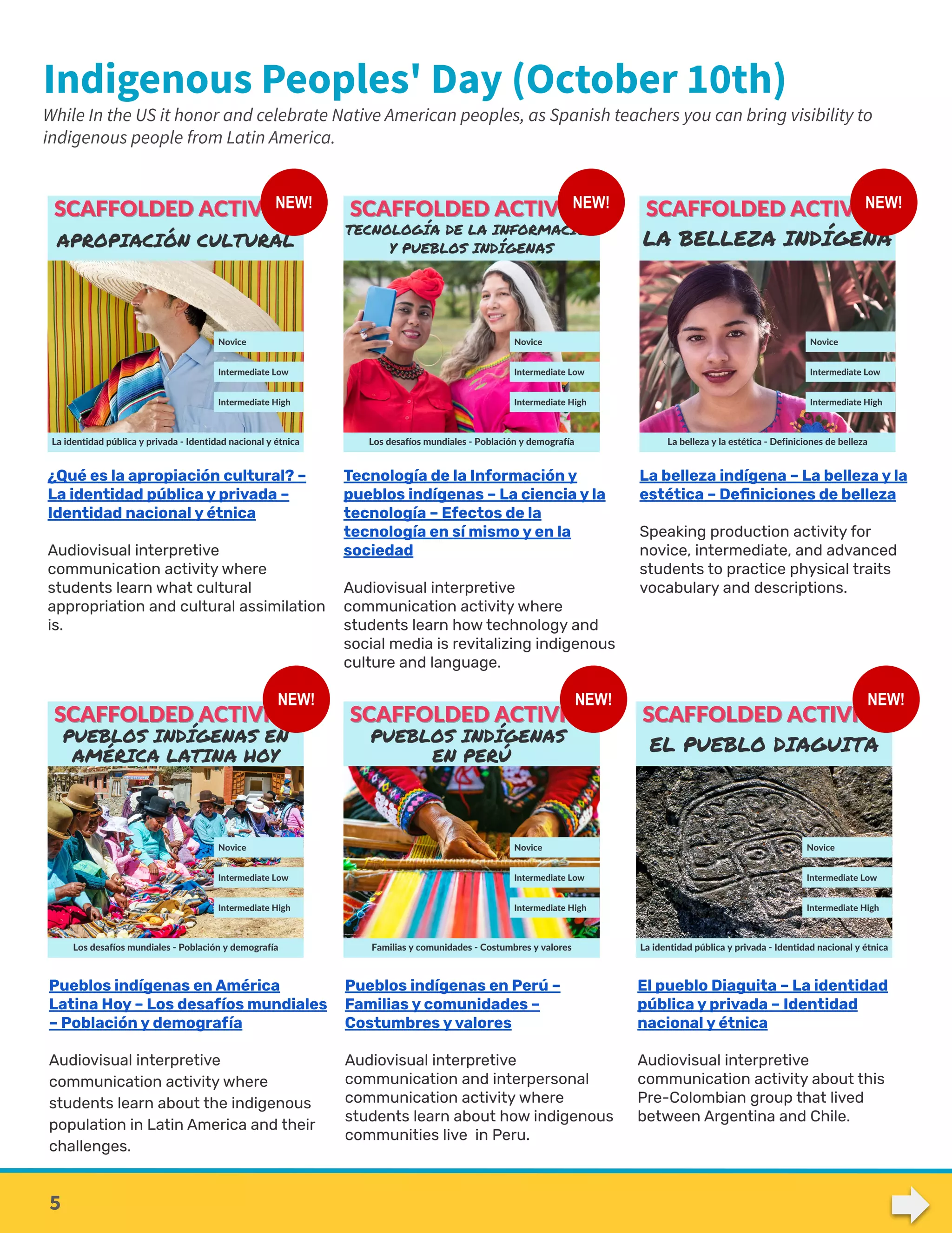 Indigenous People Spanish Class Activities: Class Guide for Spanish ...