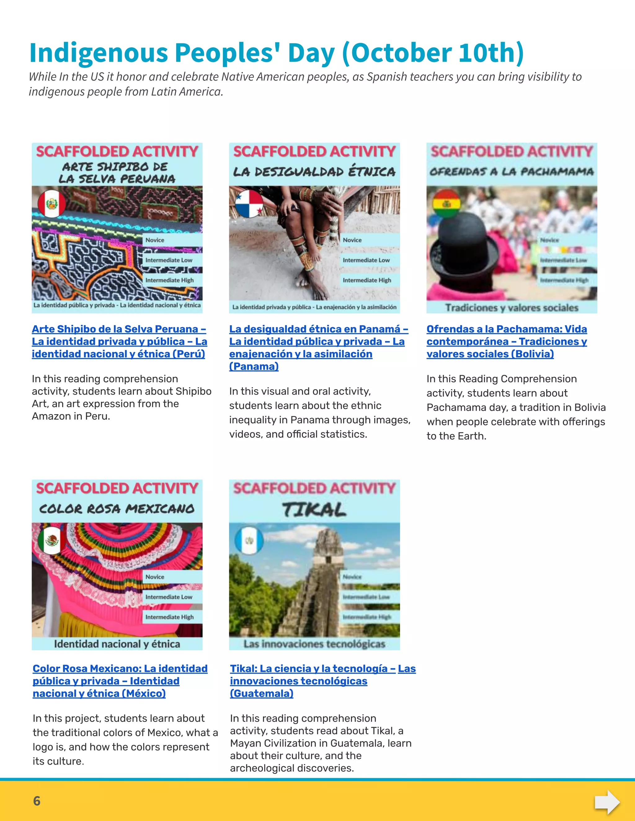 Indigenous People Spanish Class Activities: Class Guide for Spanish ...