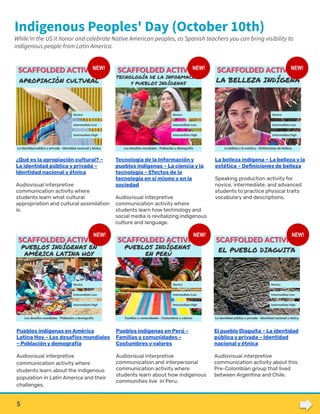 Indigenous People Spanish Class Activities: Class Guide for Spanish ...